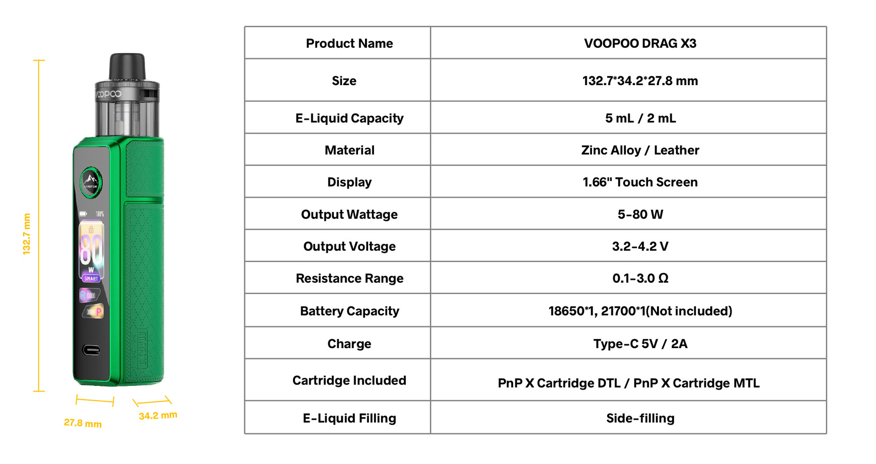 Drag X3 - Voopoo - LCA Distribution